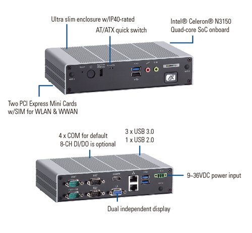 Wide Temperature Embedded Box PC with Wide Range DC Input