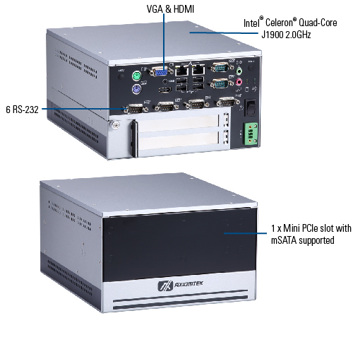 Quad-core Fanless Embedded System with 6 COM