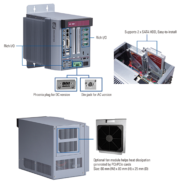 Fanless Embedded System with PCI/PCIe Slots