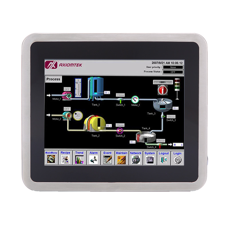 10.4" IP66/IP69K-rated Stainless Steel Fanless Panel PC - GOT810-845